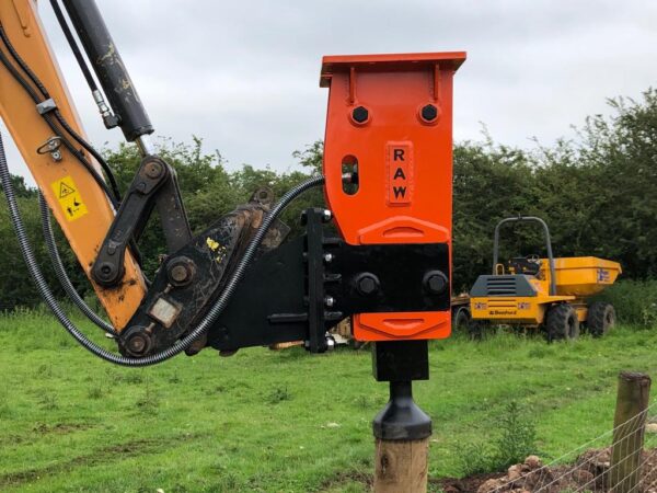 Hydraulic breaker post driver - tools and attachments